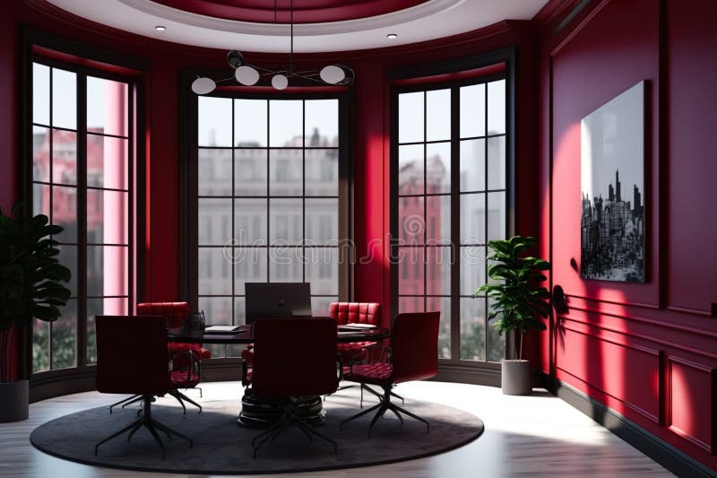 Virtual Workspace 3D Rendering of a Professional Business Meeting Room ...