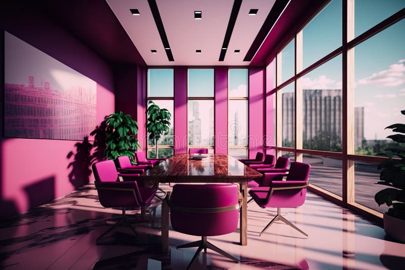 Virtual Workspace 3D Rendering of a Professional Business Meeting Room ...