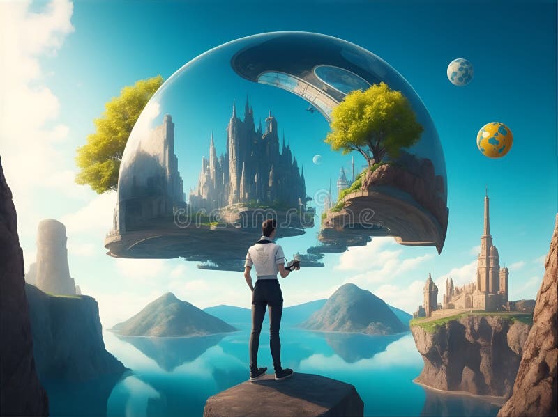 Virtual World Concept. AI Generated Stock Illustration - Illustration ...