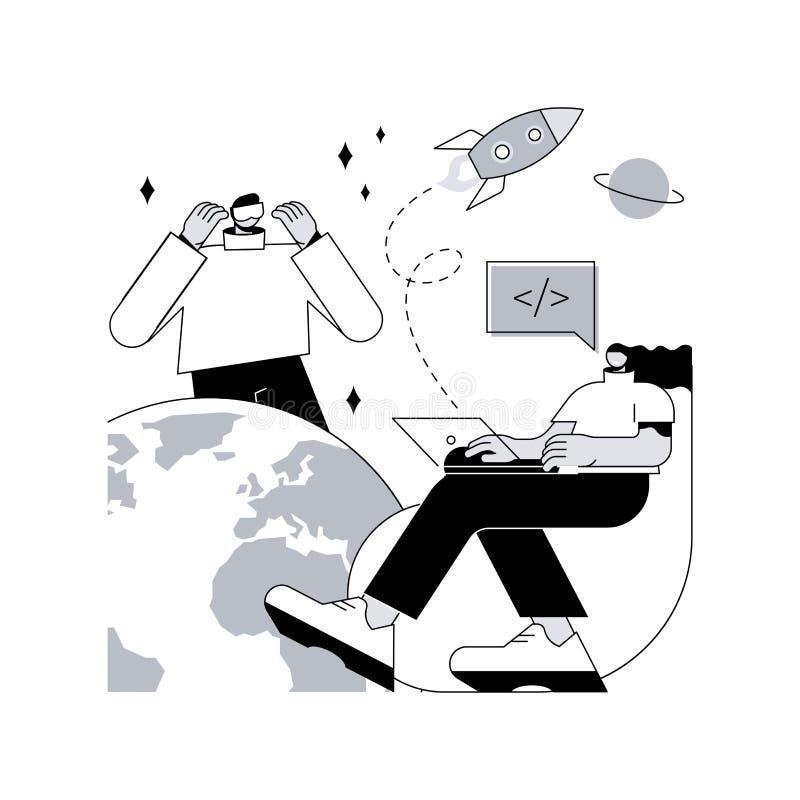 Virtual World Development Abstract Concept Vector Illustration. Stock ...