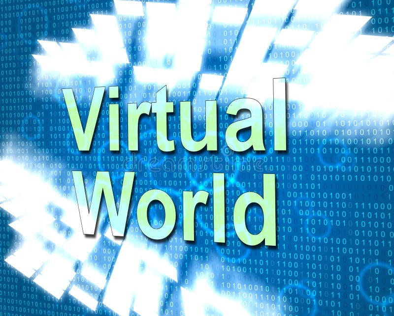 Virtual World Represents Web Site and Earth Stock Illustration ...