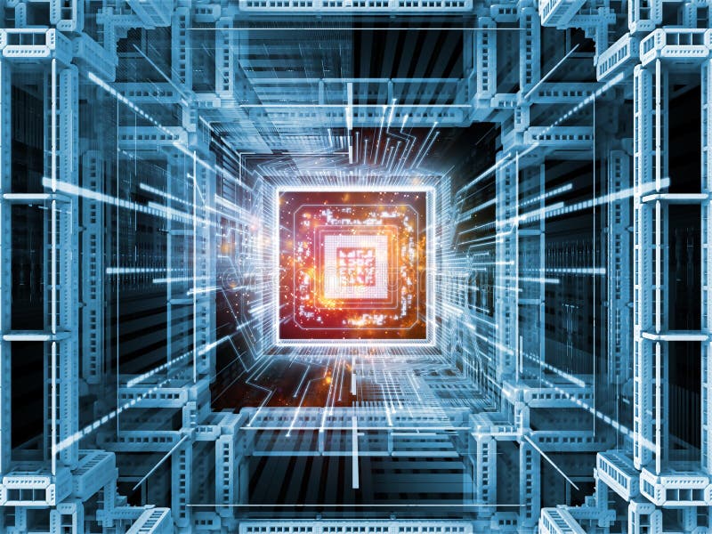 Virtualization of CPU stock illustration. Illustration of data - 63289713