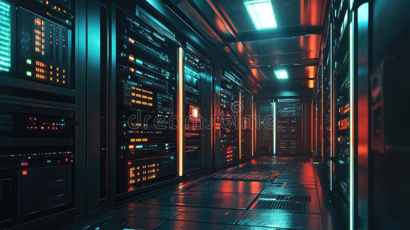 Virtualization Replicating Server Farm Stock Illustration ...