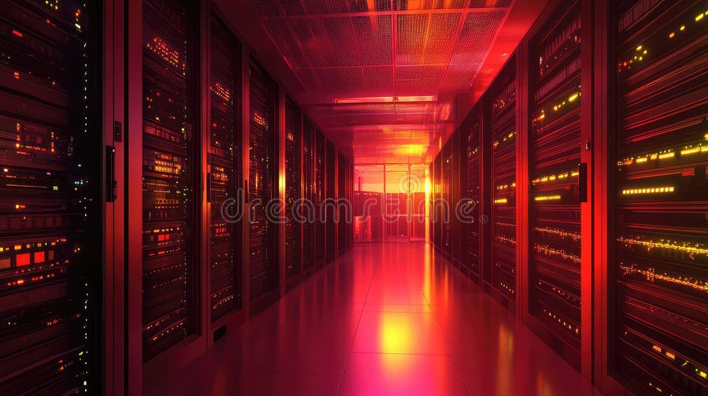 Virtualization Sliding Server Farm Stock Illustration - Illustration of ...