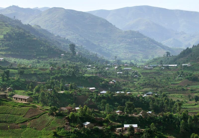 Virunga Mountains in Uganda Stock Image - Image of panoramic, mountain ...