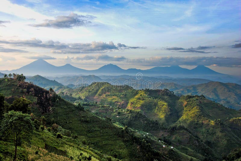 Virunga volcanos stock image. Image of range, africa - 42021039