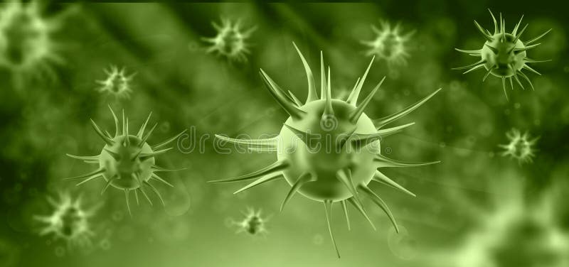 Green Infectious Virus Agent Such As Covid-19, Corona, Or SARS Stock ...