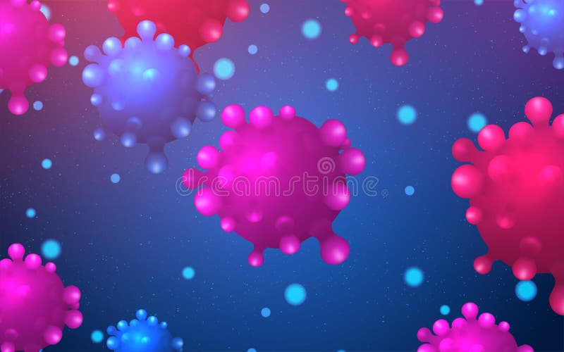 Virus. Abstract Vector 3d Microbe Isolated on Blue Background Stock ...