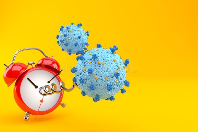 Virus with alarm clock stock illustration. Illustration of alarm ...