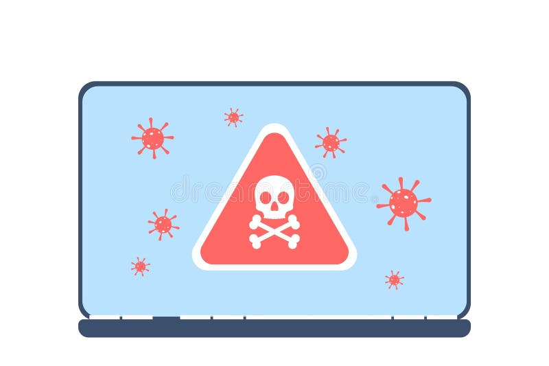 Virus Alert Detection on Laptop Screen. Scamming or Spamming, Threat of ...