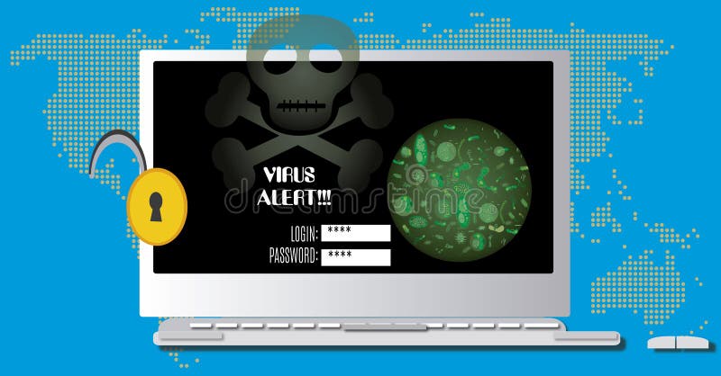 Virus alert stock illustration. Illustration of malware - 71372252