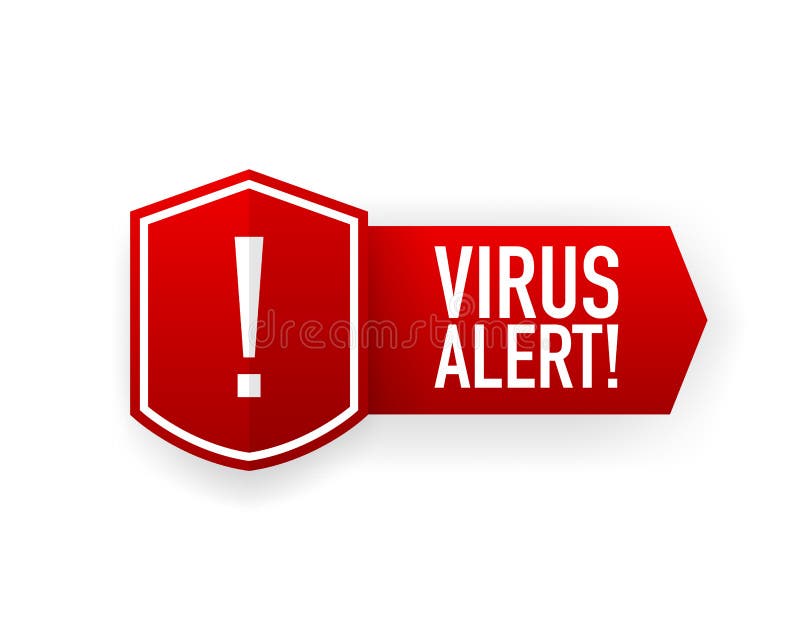 Virus Alert Red Banner. Virus Sign Label Isolated. Vector Illustration ...