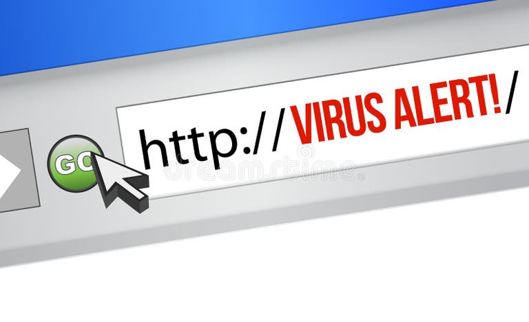 Virus Alert Sign browser stock illustration. Illustration of technology ...