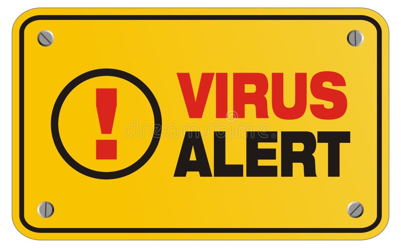 Virus Alert Yellow Sign - Rectangle Sign Stock Illustration ...