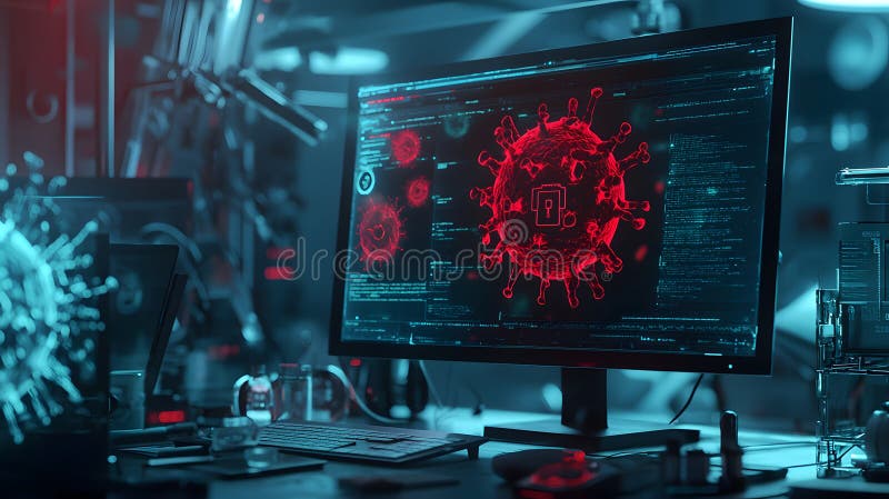 Virus Analysis Dashboard Digital Space Infographic Tech Lab Close-up ...