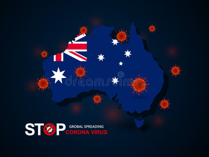 Virus around Australia stock vector. Illustration of mers - 181463161