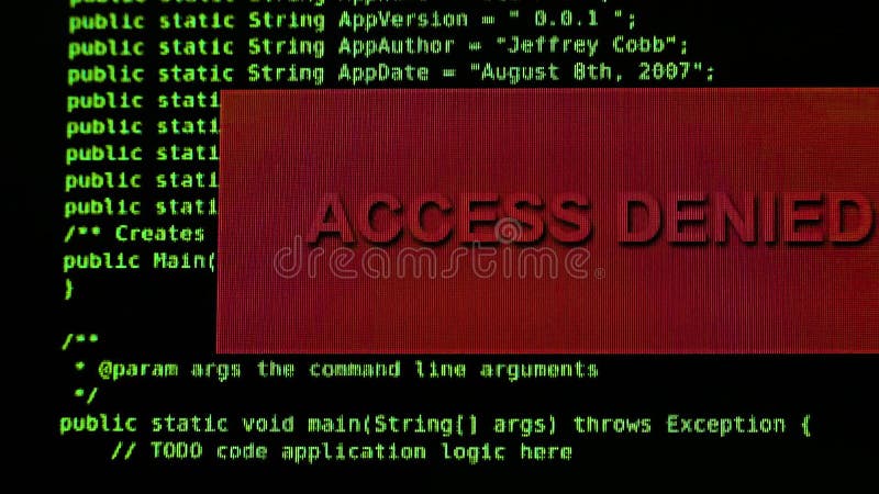 Virus Atack. Some Programmers Code in Green Color on Black Screen Stock ...