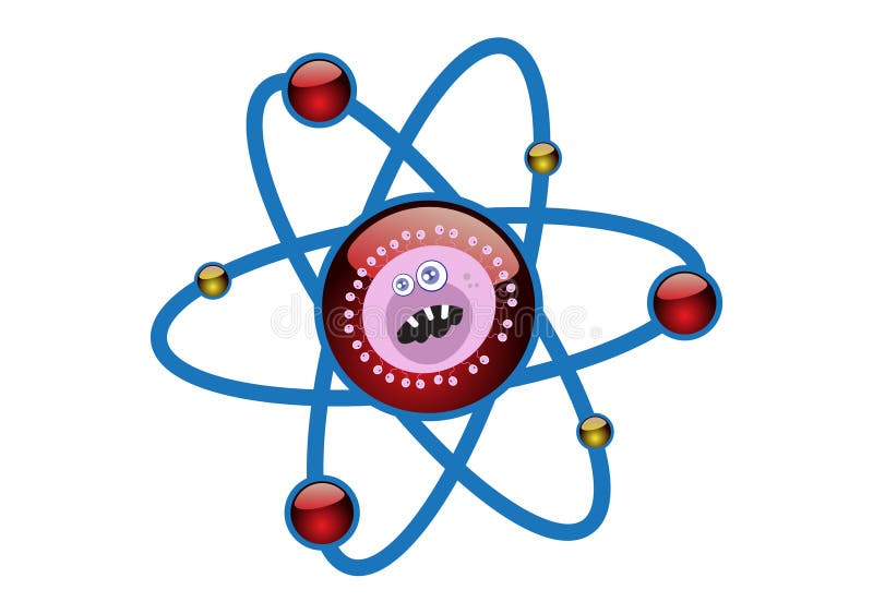 Virus in an Atomic Cell Structure Illustration Stock Illustration ...