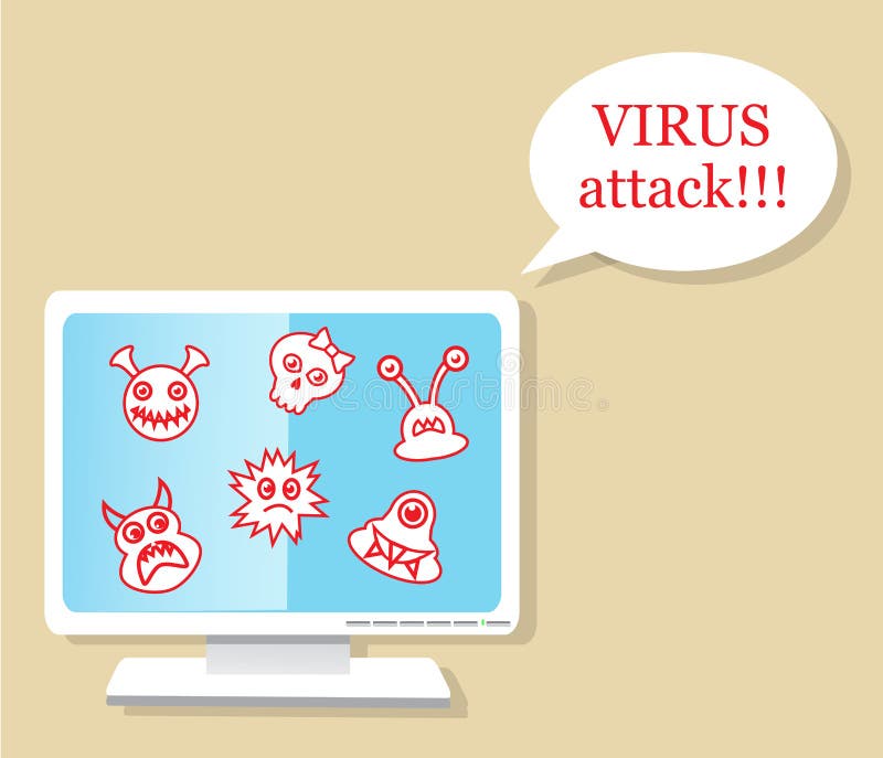 Virus attack stock vector. Illustration of antivirus - 58648214