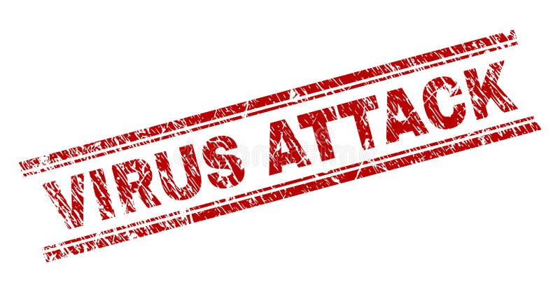 Scratched Textured VIRUS ATTACK Stamp Seal Stock Vector - Illustration ...