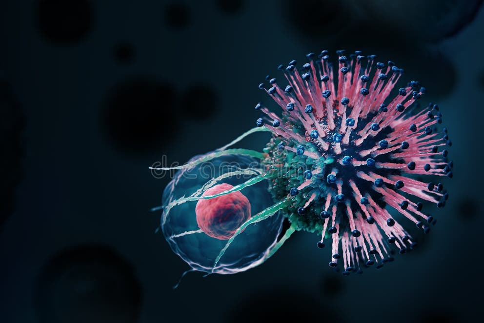 Virus Background. Spread Causing Infection Disintegration and Mutation ...