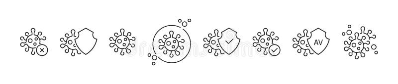 Virus, Bacteria, Microbes Icon. Virus Icon Set. Bacteria Icons Stock ...