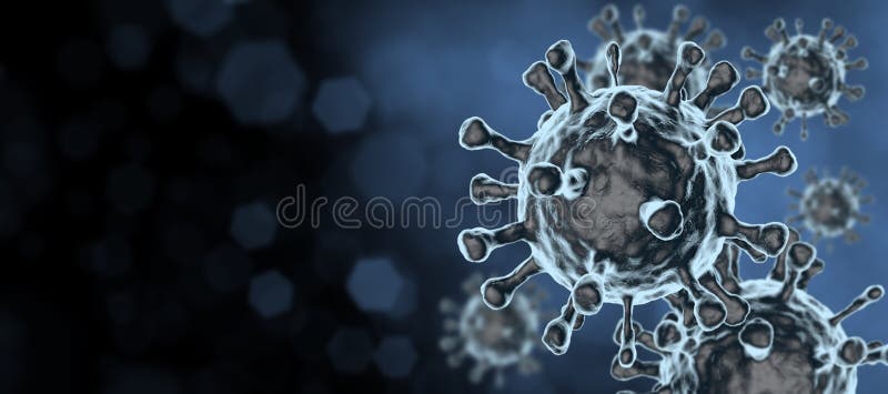 Virus Bacteria or Microorganisms Under a Microscope on a Blue ...
