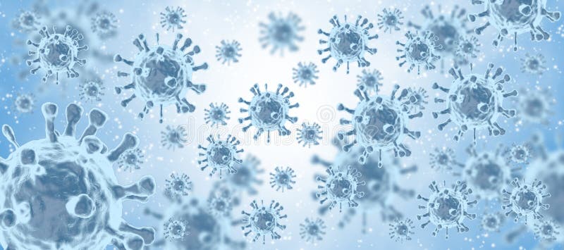 Virus or Bacteria Under a Microscope. Abstract 3d Microbe Background on ...