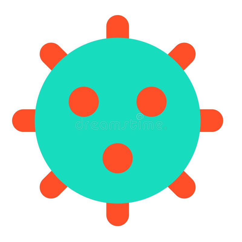 Virus or Bacteria Vector Illustration, Flat Style Icon Stock Vector ...