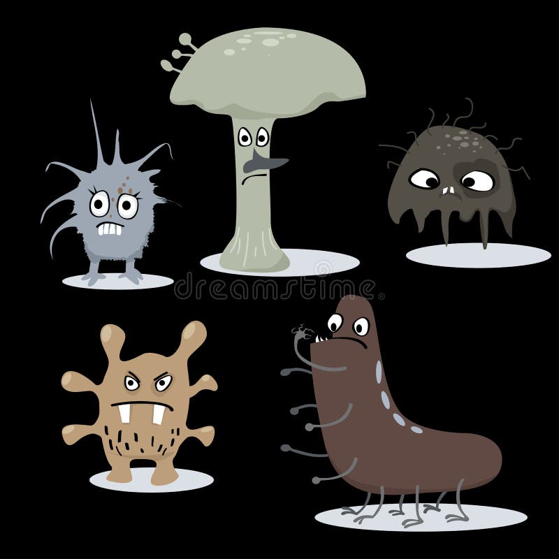 Virus, bacteria y hongo ilustración del vector. Ilustración de ...