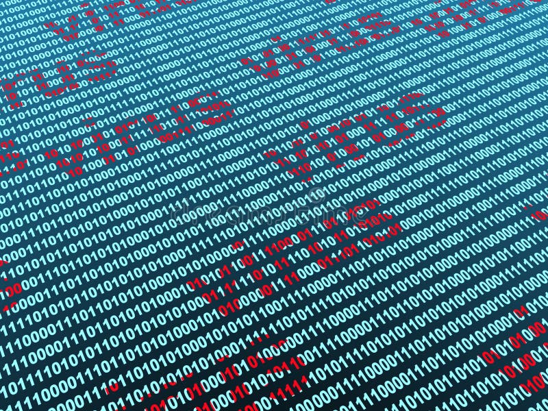 Virus in binary text stock illustration. Illustration of information ...