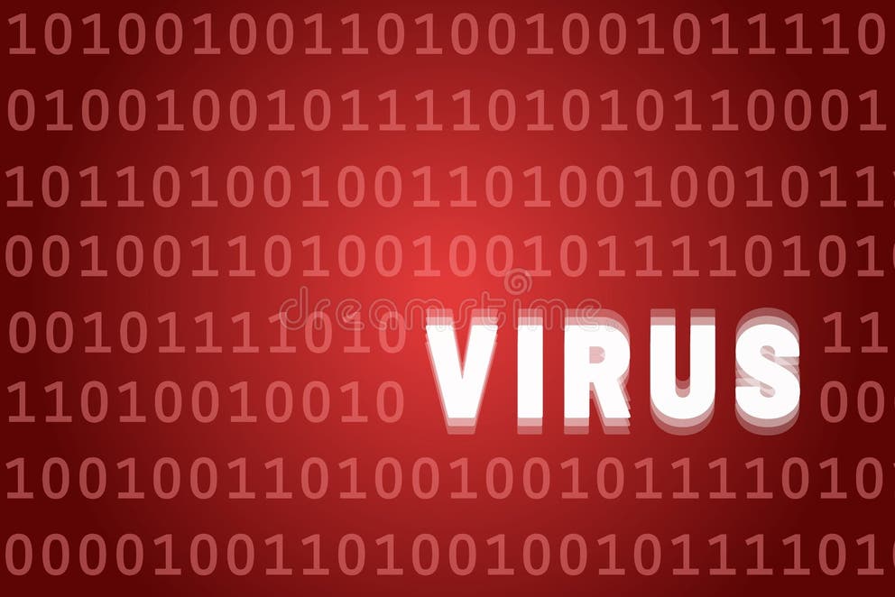 Virus Binary Code Abstract Red Background Banner in Web Security Series Set Stock Illustration ...