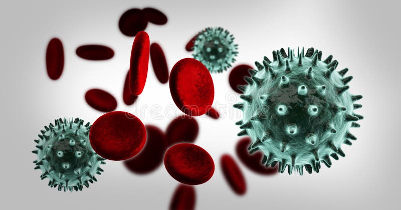 Virus in Blood with Red Blood Cells, Stock Illustration - Illustration ...