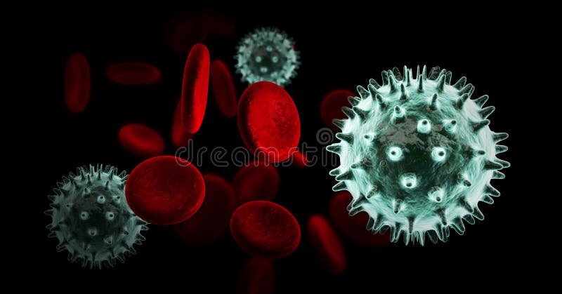Virus in Blood with Red Blood Cells, Stock Illustration - Illustration ...