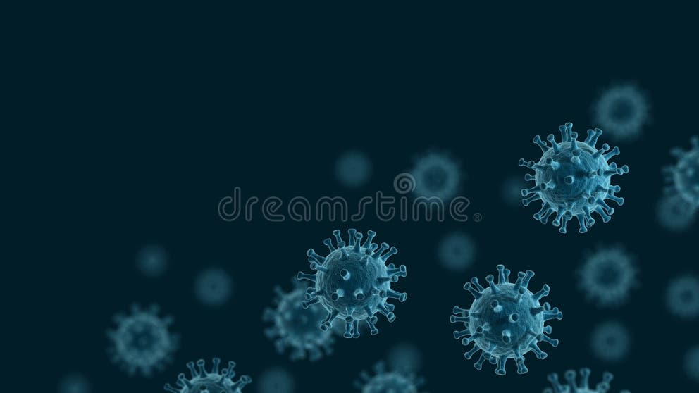 Virus. Blue color stock illustration. Illustration of research - 376962505