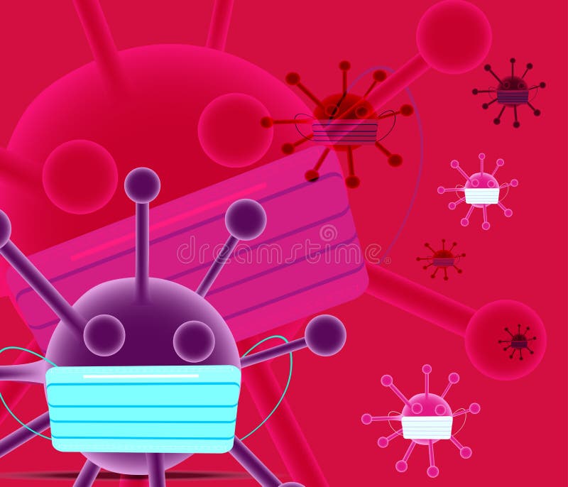 Virus Body with Mask Protect Itself Stock Vector - Illustration of ...