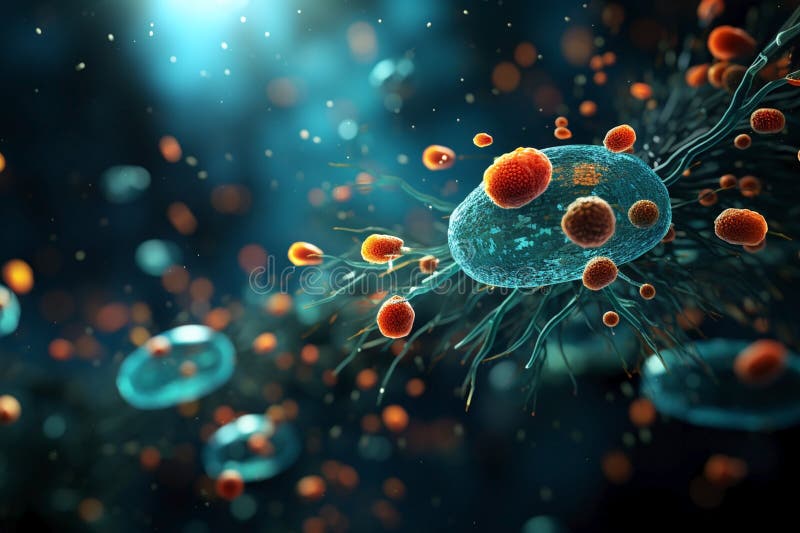 Virus in Body Micro View,ilness Development Stock Illustration ...