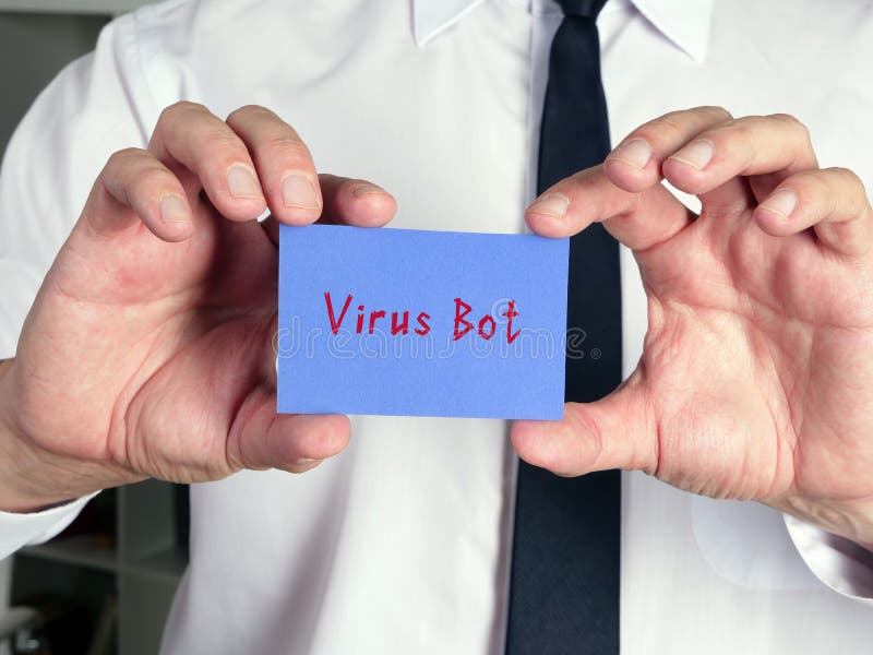 Virus Bot sign on the page stock image. Image of estate - 203117221