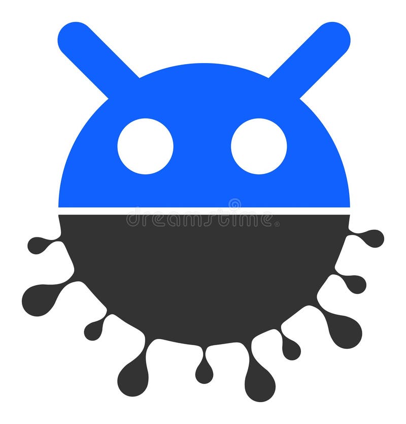 Virus Bot Vector Icon Flat Illustration Stock Vector - Illustration of ...