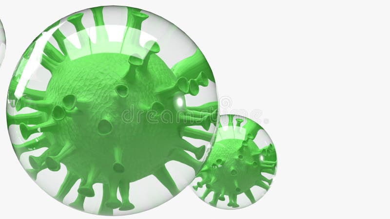 Virus in Bubble for Outbreak Content 3d Rendering Stock Illustration ...
