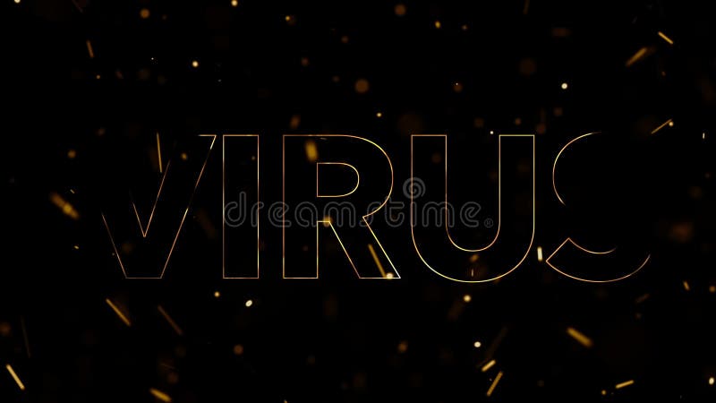 Virus. Burning Text Symbol in Hot Fire on Black Background Stock Video ...