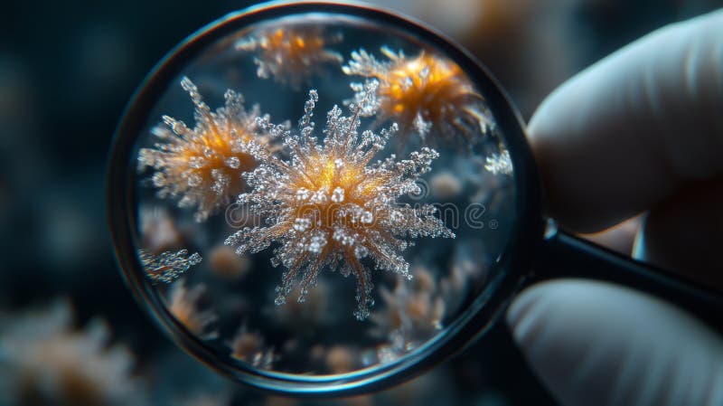 A Virus Cell is Being Scrutinized Under a Magnifying Glass in a Lab ...
