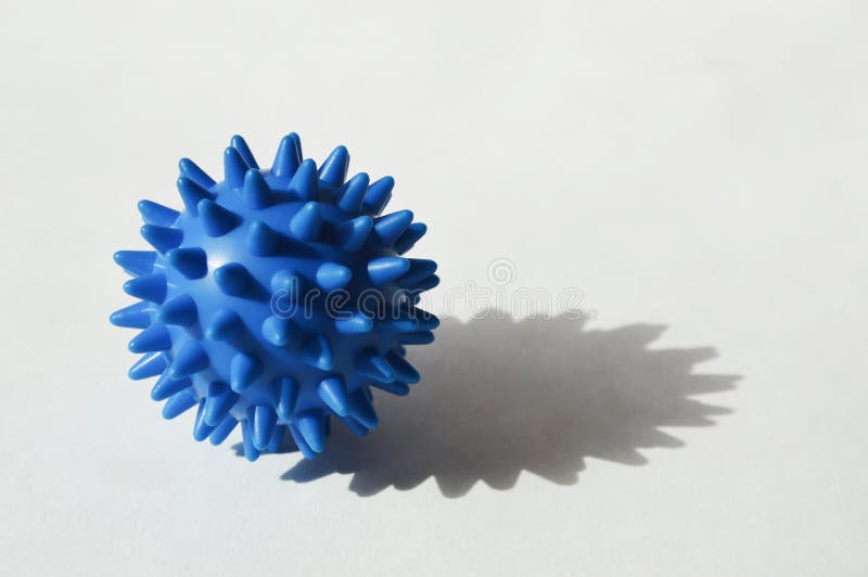 A Virus Cell. Coronavirus, Covid 19, Blue Ball on a White Background ...