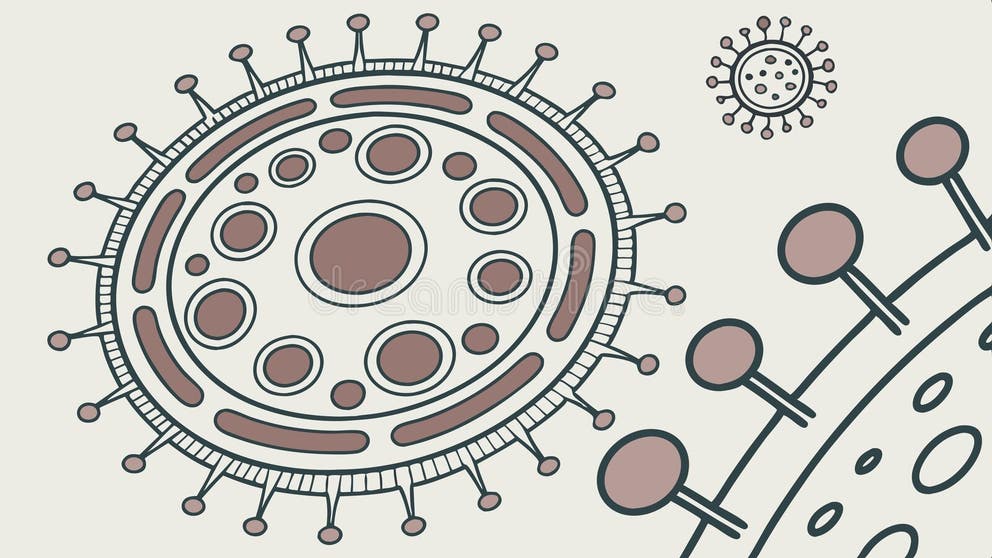 Virus Cell Design Element for Science and Medical Themes Detailed ...