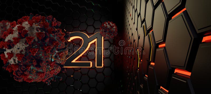 Virus Cell 2021 Grid Hexagonal Modern Creative Trending Dark Structure ...