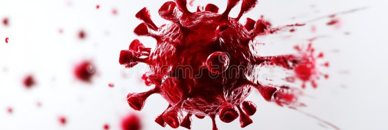 Virus Cell Isolated on White Background a Microscopic View of a Virus ...