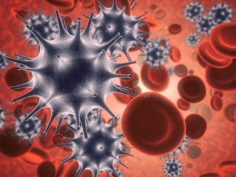 Virus, Red Blood Cells and Science with Microscope View for Research ...
