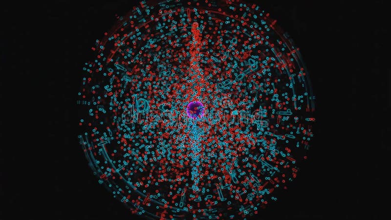 Virus Cell with Moving Particles. Design. Abstract Animation of Virus ...