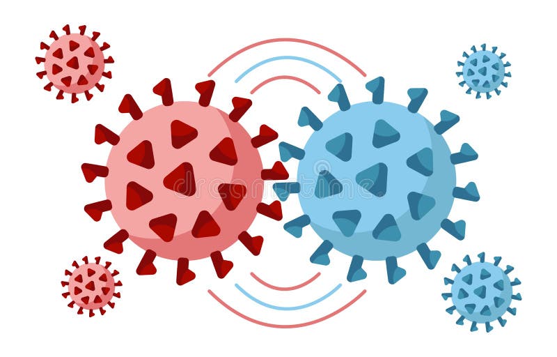 Virus Cell Mutations Process Vector Illustration Isolated on White ...