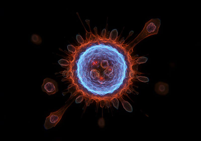 Virus Cell Structure Illustration Stock Illustration - Illustration of ...